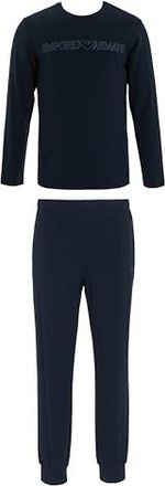 Emporio Armani Pyjama Megalogo pour Homme avec Manchettes Bleu M, Bleu, M