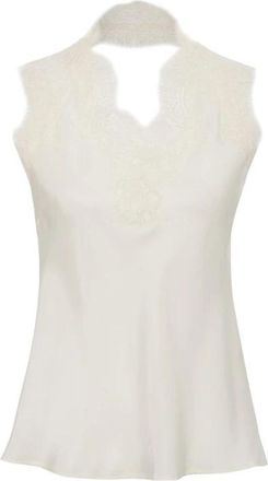 Gold Hawk Gina Seiden-Camisole mit Spitze - - Tops - Damen - Wei&szlig; - L