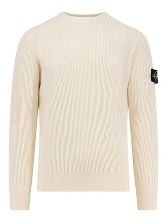 Stone Island Pull Col Bateau - Blanc