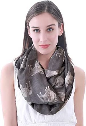 Lina & Lily &eacute;charpe tube snood &agrave; motif chien Berger australien (Gris)