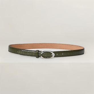 Reptiles House Callie Buckle Straußengürtel 25 mm - Olive
