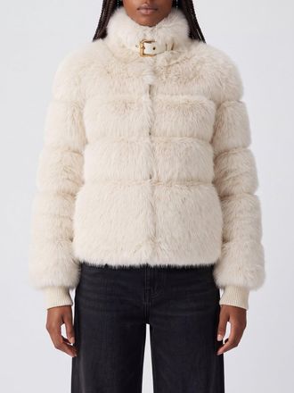 Patrizia Pepe Webpelzjacke mit Stehkragen und Schnalle