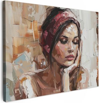 MuchoWow © Leinwand 70x50 cm Deko Schlafzimmer Aesthetic Leinwandbilder Wohnzimmer Gemälde Foto Geschenk Living Room Decoration Frau - Malerei - Porträt - Mode