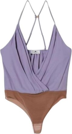 Elisabetta Franchi Femme, Tops, Violet, Taille: 38 FR Viscose Georgette Bodysuit