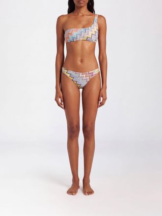 Missoni Bikini en lurex avec haut asym&eacute;trique et motif zig-zag multicolore