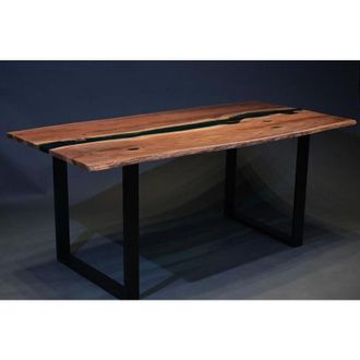 Pier Import Pier Import - Table rivière epoxy noir et bois dacacia 200 cm bora