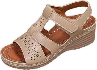 Generic Sandales compens&eacute;es pour femme - Style d&eacute;contract&eacute; - Bout ouvert - &Eacute;l&eacute;gantes - Respirantes - Polyvalentes - Confortables - Pour les loisirs et la plag