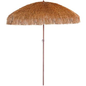 DCB Garden Dcb Garden - hawai - Parasol clair &agrave; franges en acier finition bois naturel
