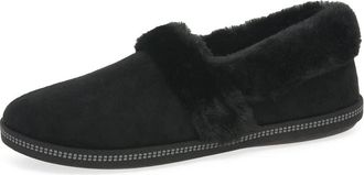 Skechers COZY CAMPFIRE - TEAM TOASTY Damen Low-Top Hausschuhe, Schwarze Mikrofaser-Kunstfell-Linie, 39.5 EU