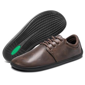 Saguaro Barfußschuhe Herren Leder Barfussschuhe rutschfest Barefoot Shoes Männer Leicht Minimalschuhe Barfuß Sneaker für Business Arbeit Walking, Noble II, Br