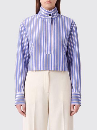 Liviana Conti Chemise &agrave; manches longues en coton ray&eacute; avec col montant