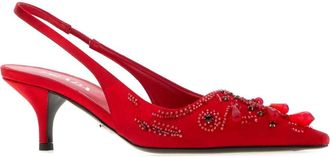 Prada D&eacute;collet&eacute; Slingback Heel - Red