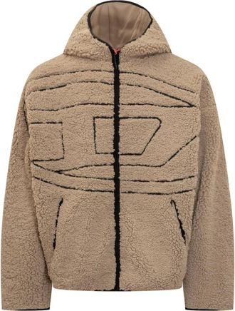 Diesel Homme, Vestes, Brun, Taille: L S-Zat Teddy Sweat &agrave; capuche