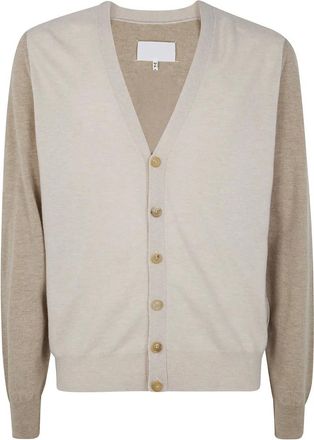 Maison Margiela Homme, Pulls, Beige, Taille: L Wool Knit Cardigan