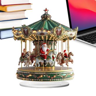 Generic Weihnachtskarussell-Dekoration - 2D-Weihnachtsdekoration mit Weihnachtsmann-Motiv, Bezauberndes festliches Herzstück für den Innenbereich, hochwertige