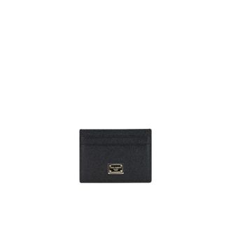 Dolce & Gabbana Kartenhalter aus Kalbsleder mit Logo-Plakette - - Accessories - Damen - Schwarzk - ONE SIZE