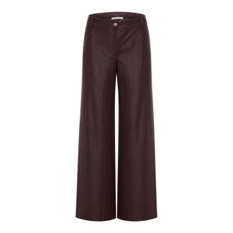 Patrizia Pepe Faux-Leder Palazzo-Hose - - Trousers - Damen - Braun - M