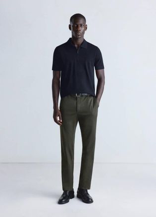 Mango Pantalon slim fit en m&eacute;lange de laine thermor&eacute;gulateur kaki - Homme - 38 - MANGO MAN