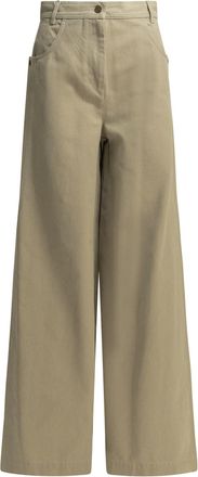 Max Mara Pantalon d&eacute;contract&eacute; Max Mara en coton enduit