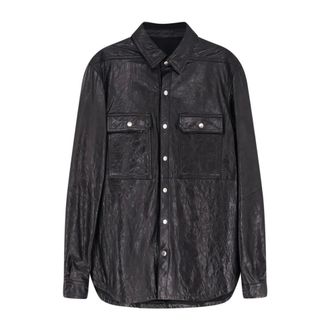 Rick Owens Homme, Vestes, Noir, Taille: M Outershirt Leather Jacket