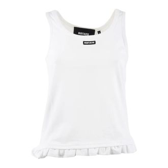 Rotate Tank Top Con Volant Logo - - Tops - Damen - Wei&szlig; - L
