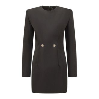 Versace Femme, Robes, Noir, Taille: 38 FR Button-Detail Mini Dress
