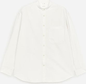Arket Popeline-Shirt Mit Stehkragen -Wei&szlig;