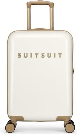 SuitSuit Handgep&auml;ck Koffer mit 4 Rollen 55 x 35 x 20 cm - Hartschalen Kabinentrolley mit TSA-Schloss - Fusion White Sawn