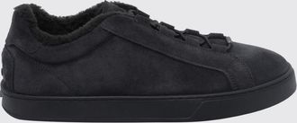 Tod's Sneakers slip-on en daim avec int&eacute;rieur shearling et picots