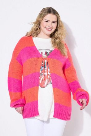 STUDIO UNTOLD Strickjacke Strickjacke oversized Blockstreifen Bindeband