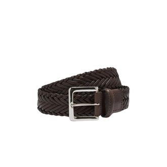 Scarosso L&auml;ssiger dunkelbrauner gewebter Lederg&uuml;rtel - - Accessories - Herren - Braun - 105 CM