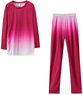 Generic Ensemble de sport 2 pi&egrave;ces pour femme en polaire chaude pour femme - Chemise de nuit ample d&eacute;contract&eacute;e douce et confortable - Ensemble chandail et pa