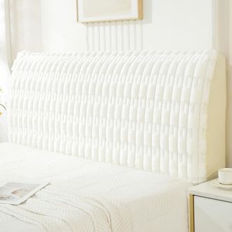 Generic Bettkopfteilbez&uuml;ge Moderner, Flauschiger, Staubdichter Pl&uuml;sch-Kopfteilbezug Verdickter, Weicher Stretch-Bett Kopfteil-Schonbezug Kopfteil Hussen Schla