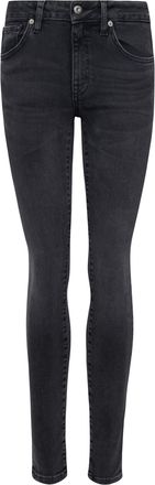 Superdry Damen R&ouml;hrenjeans mit mittlerer Leibh&ouml;he aus Bio-Baumwolle Walcott Schwarz Steingrau 28/30