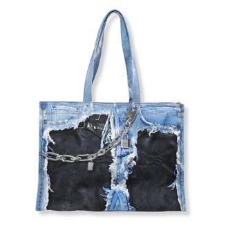 Acne Studios Homme, Sacs, Bleu, Taille: ONE Size Shopper stampa Trompe-loeil
