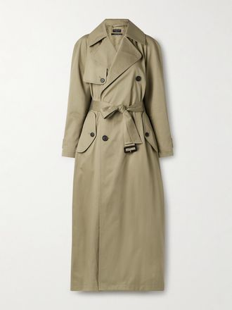 Balenciaga Cocoon Doppelreihiger Trenchcoat Aus Baumwoll-twill Mit Gürtel - Neutral