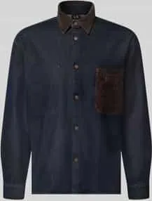 A|X Armani Exchange Overshirt mit Kentkragen in Cord-Optik und Label-Patch