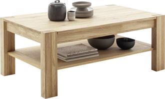M&ouml;belando Couchtisch >SILIAS< Eleganter Couchtisch aus massiver Wildeiche mit Ablageboden, ge&ouml;lte Oberfl&auml;che, FSC-Zertifiziert, Ma&szlig;e: 115x46x65 cm, robust und m