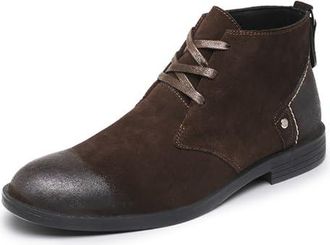 Generic Bottines Chelsea r&eacute;tro d&eacute;contract&eacute;es en daim pour homme, caf&eacute;, 38 2/3 EU