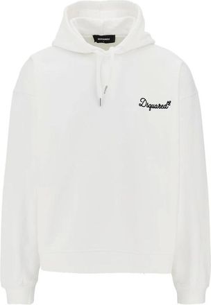 Dsquared2 SweaT-shirt &agrave; capuche avec logo brod&eacute; - Homme - Sweatshirts et sweats &agrave; capuche - Blanc - Taille: XL