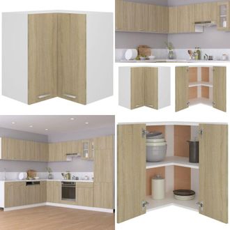 vidaXL Eckh&auml;ngeschrank Lyon Sonoma-Eiche 57x57x60 cm Holzwerkstoff - K&uuml;chenregal - Holzschrank