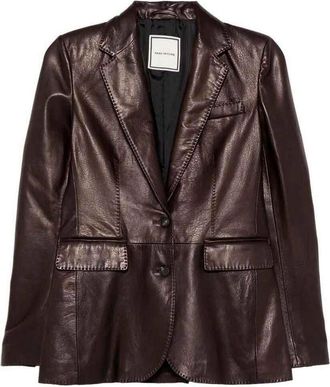 Tagliatore Blouson En Cuir - Marron Fonc&eacute;
