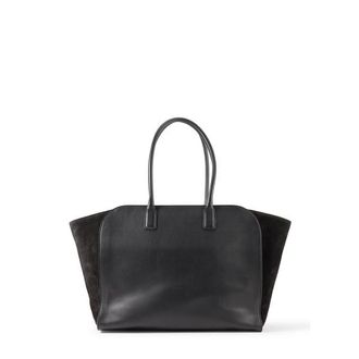 Saison 1865 Sac cabas &agrave; empi&egrave;cement daim en cuir grain&eacute;