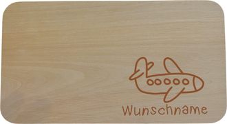 Ffelsenfest Fr&uuml;hst&uuml;cksbrettchen Kinder I Brotzeitbrett personalisiert I Flugzeug