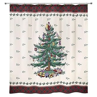 Spode Avanti Linens Spode Tartan Weihnachtsbaum-Kollektion mit Tartanmuster, Mehrfarbig, Shower Curtain