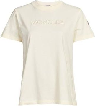 Moncler T-shirt brod&eacute; &agrave; col rond en coton