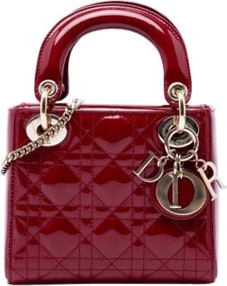 Dior Sac &agrave; main Lady Dior doccasion - Femme - Pre-owned - Rouge - Taille: ONE Size