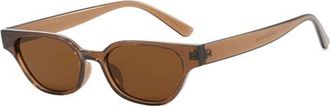 Generic Lunettes De Soleil Rétro Carrées À Petite Monture For Homme Et Femme, Verres Polarisés For La Plage Et Les Vacances(Brown)