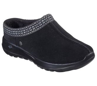 Skechers On-The-Go Joy Suede Mule W/Artisanal Detail, Chaussons Femme, Noir et gris., 39.5 EU