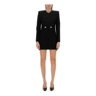Versace Femme, Robes, Noir, Taille: 40 FR Mini-robe en laine vierge